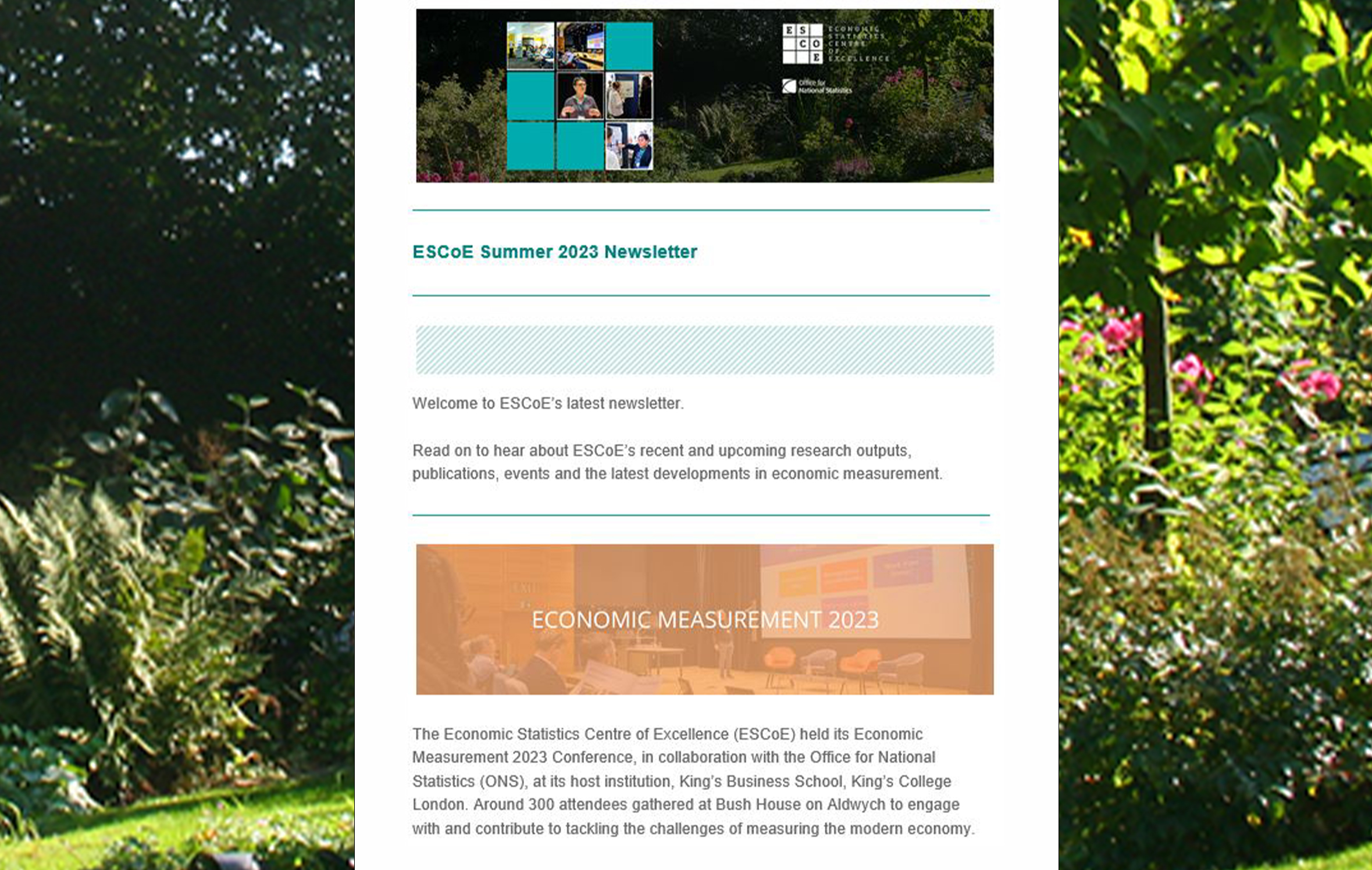 ESCoE Summer 2023 Newsletter - ESCoE : ESCoE