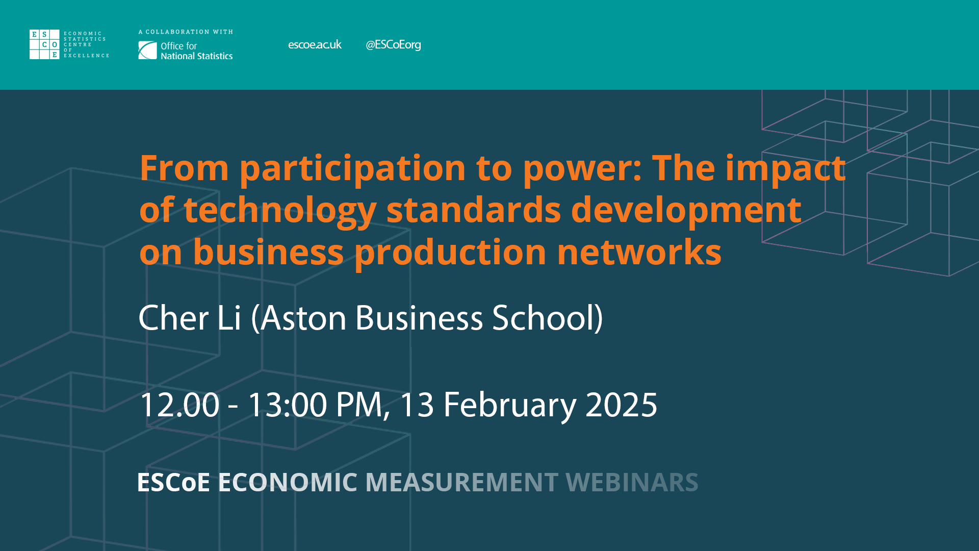 Economic Statistics Centre of Excellence - ESCoE : ESCoE